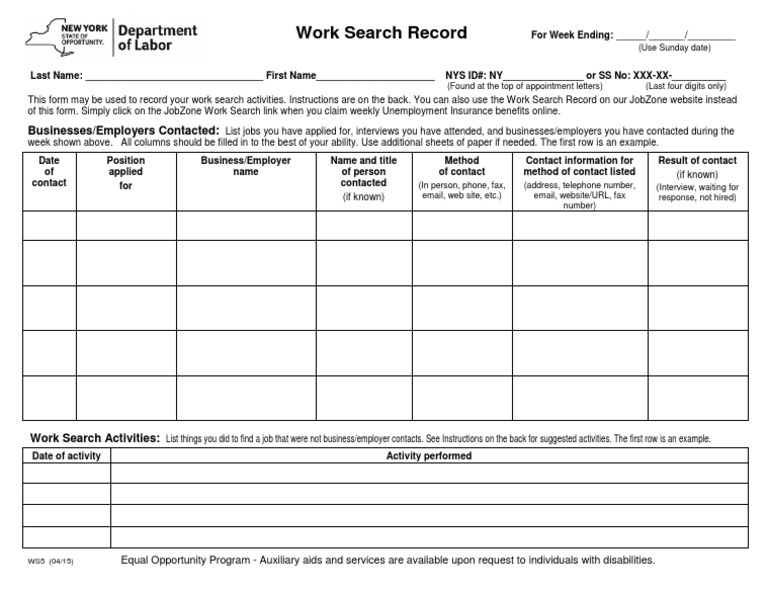 Blank Work Search Form | PDF | Employment | World Wide Web