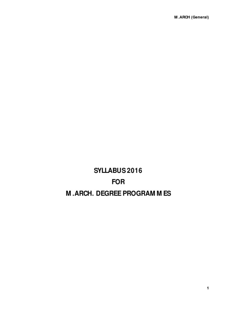 Masters in Architecture Syllabus | Download Free PDF | Hvac | Lighting