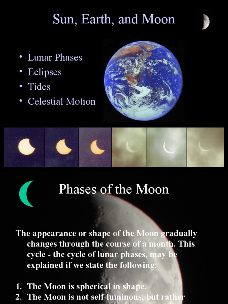 Sun Earth Moon Eclipses and Tides | PDF | Moon | Solar Eclipse