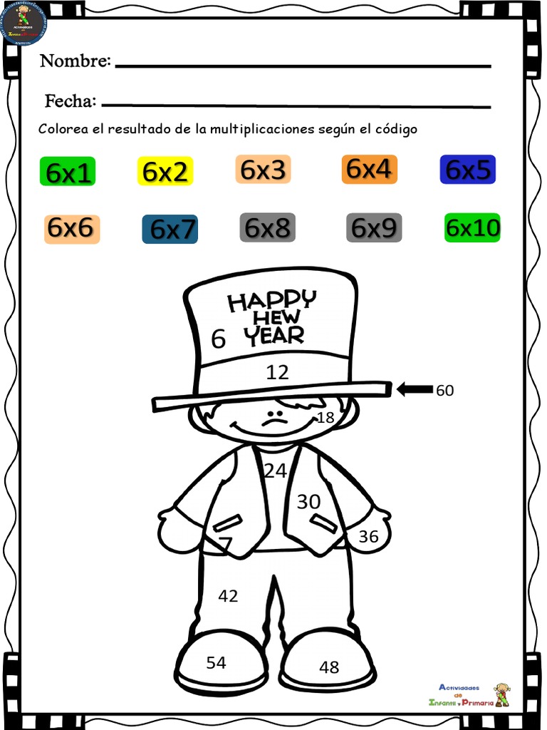 Actividades para Trabajar Las Tablas de Multiplicar Del 6 A Al 10 | PDF ...