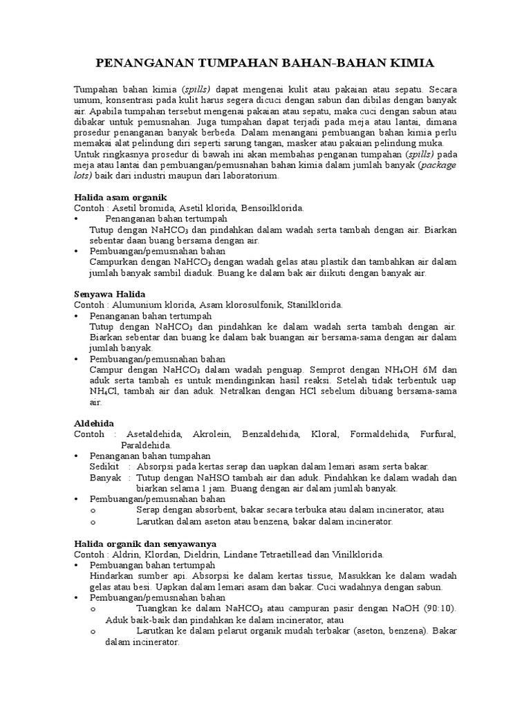 Penanganan Tumpahan Bahan2 Kimia | PDF