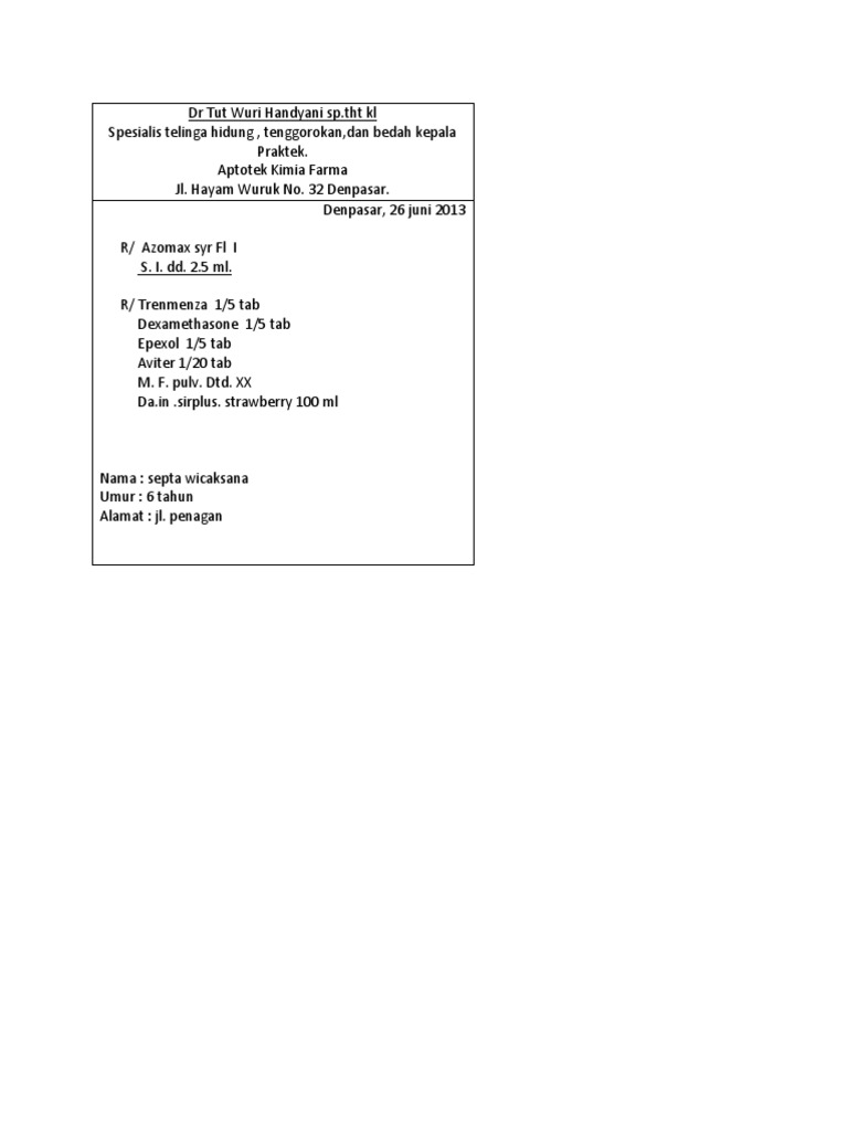 Contoh Resep | PDF | Griya & Taman | Kesehatan Holistik