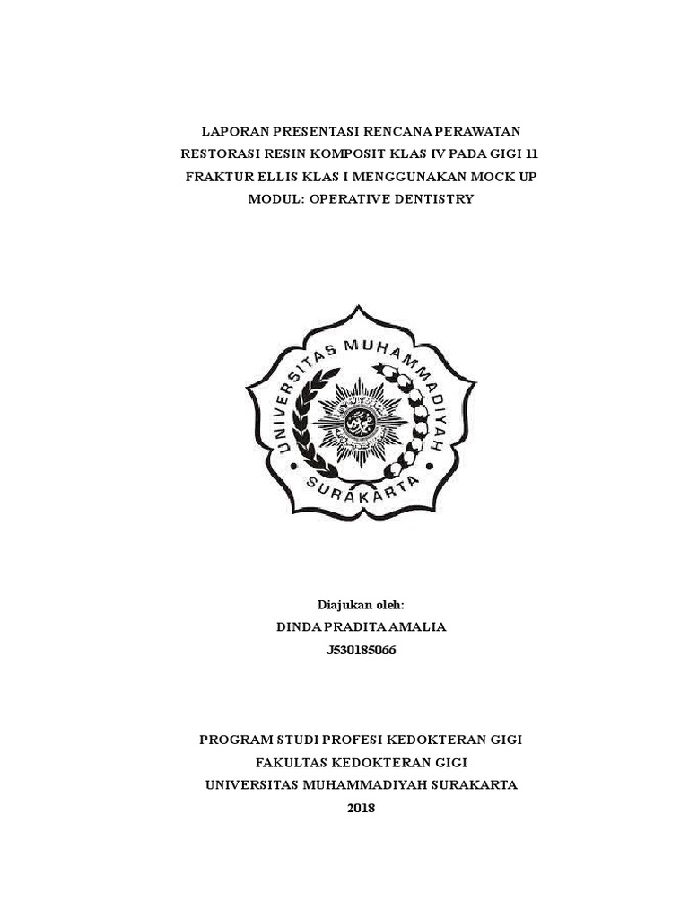 Restorasi Resin Gigi Fraktur Klas IV | PDF