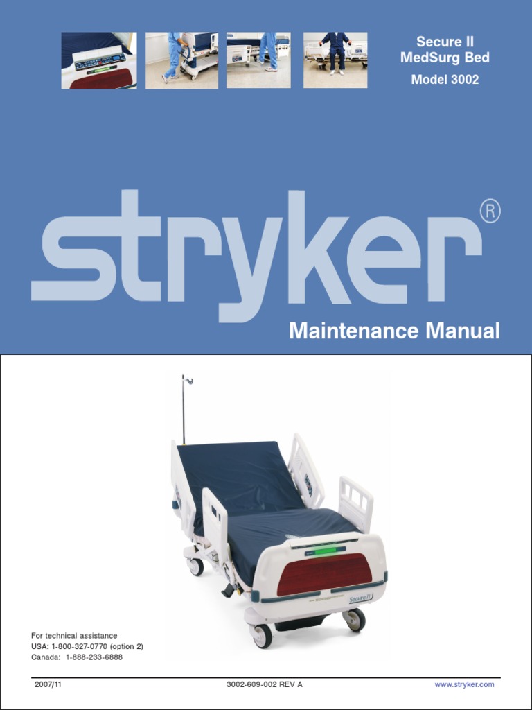 Stryker Secure 2 3002 Hospital Bed - Service Manual | PDF | Insulator ...
