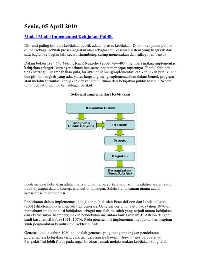 Model Implementasi Kebijakan Publik | PDF