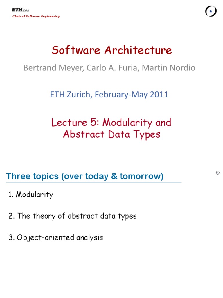 05 Softarch Adt | PDF | Object (Computer Science) | Modular Programming