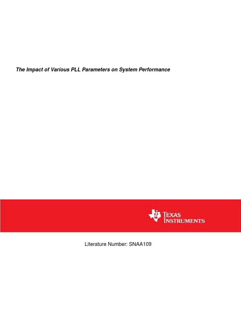 The Impact of Various PLL Parameters On System Perf | PDF | Root Mean ...