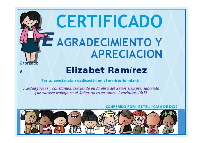 CERTIFICADO de Apreciacion | PDF