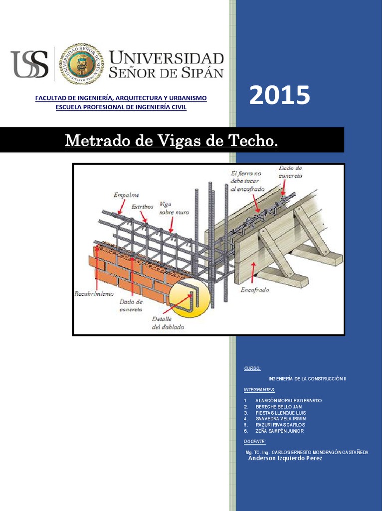 Metrado de Viga de Techo | PDF | Carpintería | Carpintería