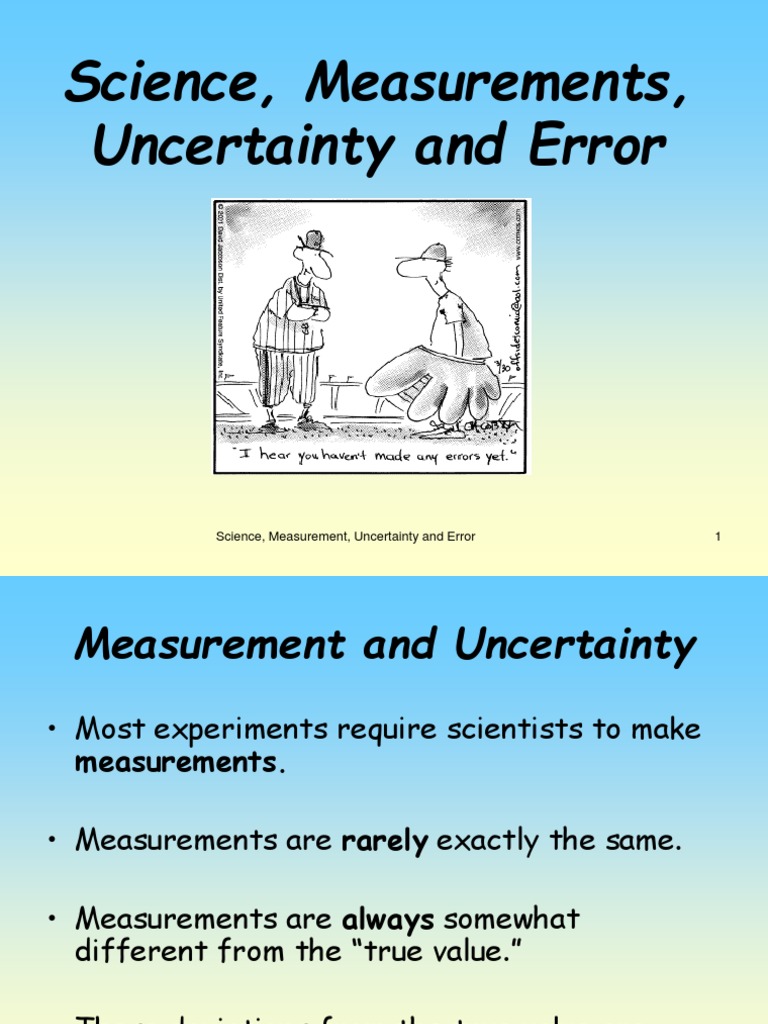 Science, Measurement, Uncertainty and Error 1 | PDF | Accuracy And Precision | Observational Error