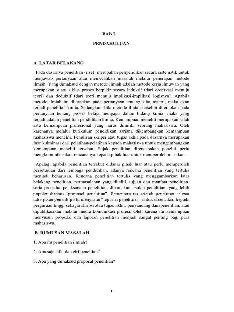 Proposal Penelitian Ilmiah | PDF