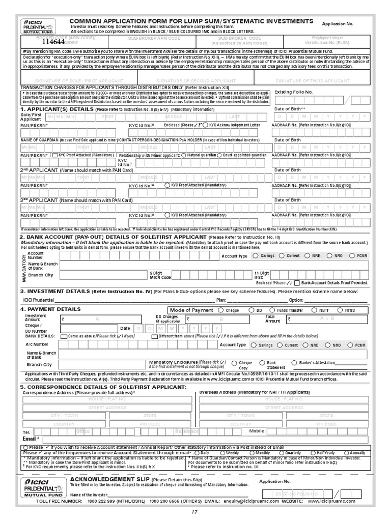 ICICI Equity & DEBT Form With Auto Debit Form | PDF | Cheque ...
