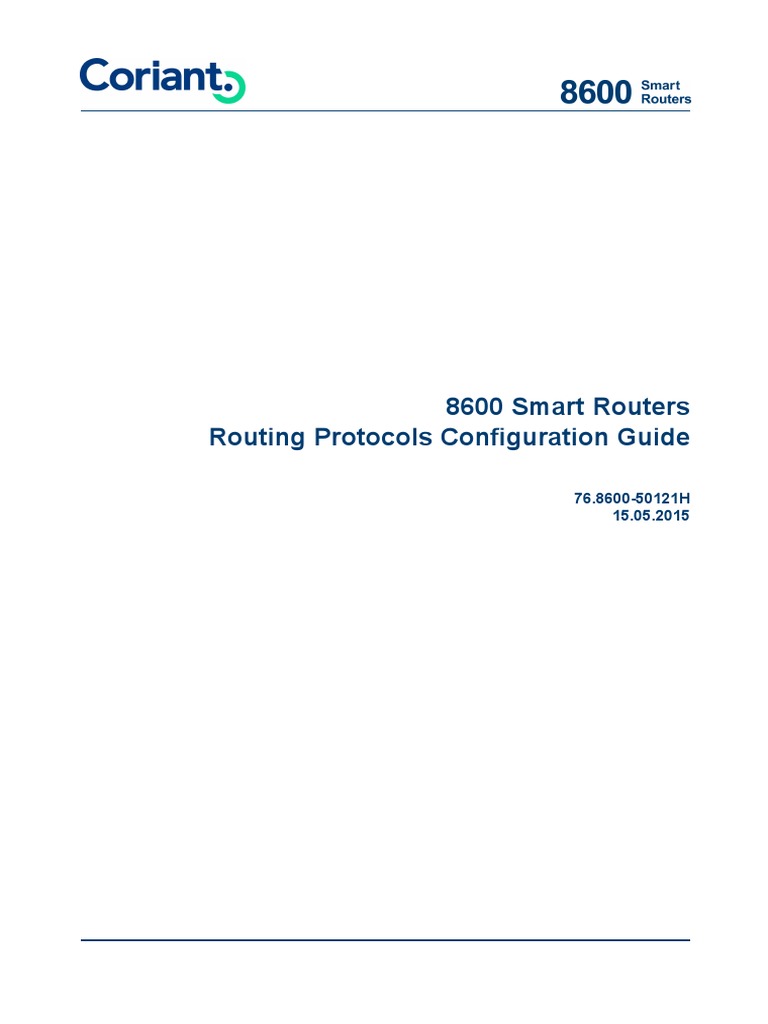 8600 Smart Routers Routing Protocols Configuration Guide76.8600-50121H | Download Free PDF ...