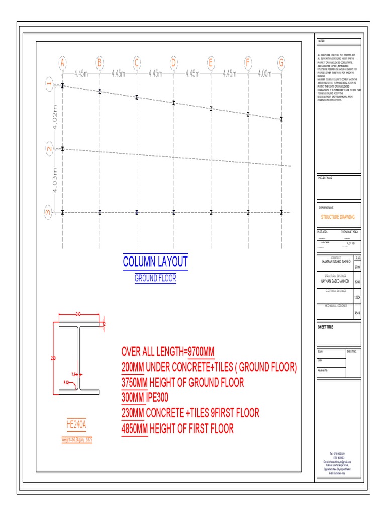 Column Layout: A B C D E F G | PDF | Engineering | Business