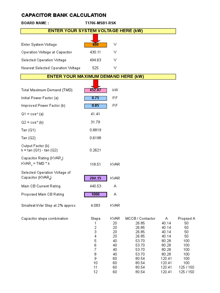 1706 - Capbank Calculation | PDF | Capacitor | Electronic Circuits