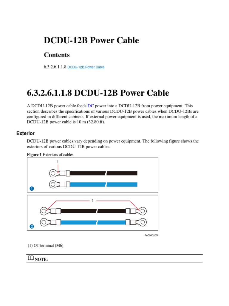DCDU-12B Power Cables | PDF | Electrical Engineering | Electrical Equipment