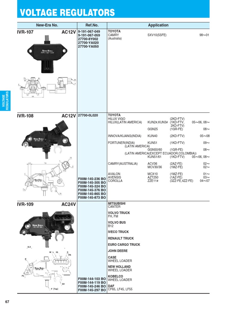 Voltage Regulators | PDF | Toyota | Sedans