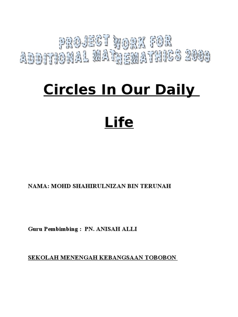 Form 5 Add Math Project 2009 | PDF | Circle | Area