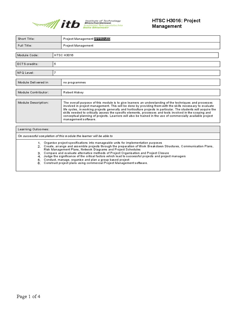 Module Project Management | PDF | Project Management | Internal Rate Of ...
