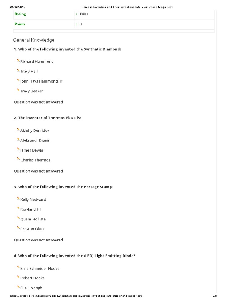 Famous Inventors and Their Inventions | PDF | Nature