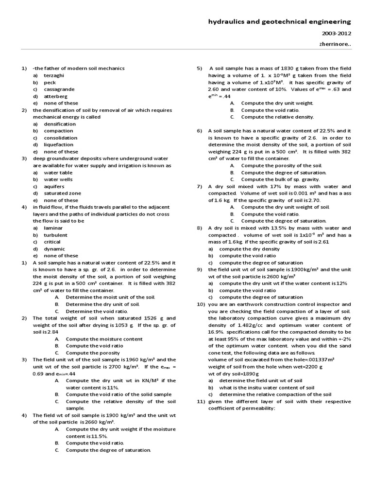 Sample Reviewer GEO | PDF | Soil Mechanics | Deep Foundation