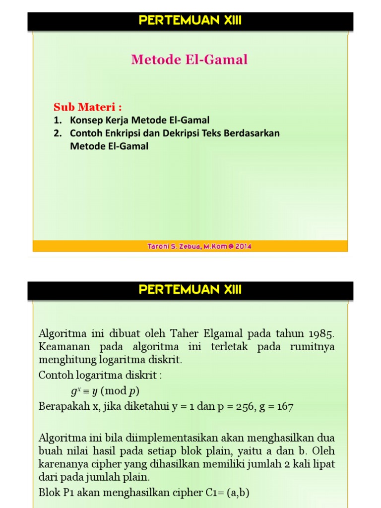 Contoh Manual Metode El-Gamal | PDF