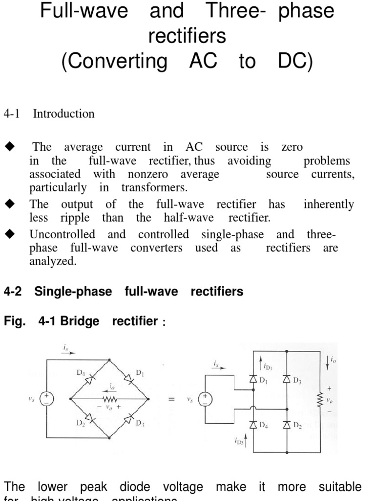 Full-Wave and Three - Phase Rectifiers | PDF | Rectifier | Electrical Components
