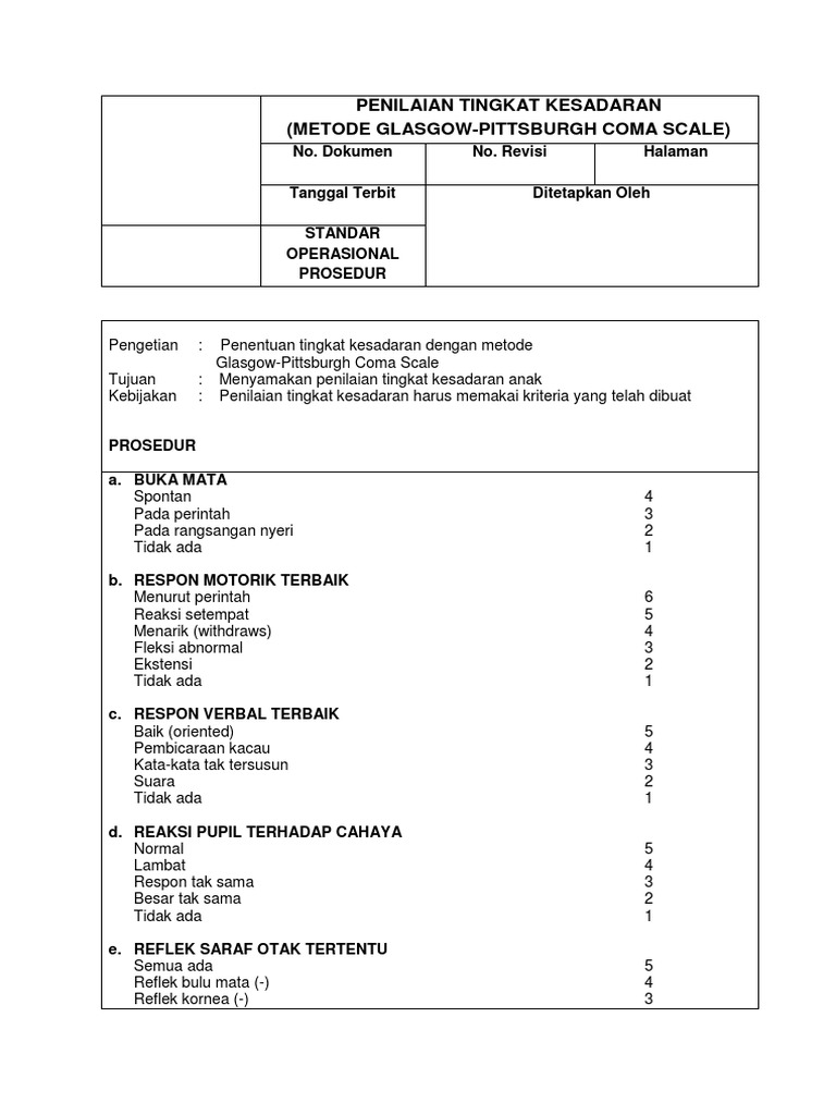 Penilaian GCS pada Anak dan Bayi | PDF