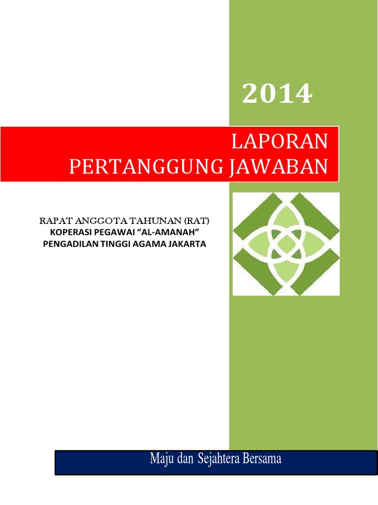 Laporan Pertanggung Jawaban Pengurus Rat 2013 Koperasi Pta Jakarta | PDF