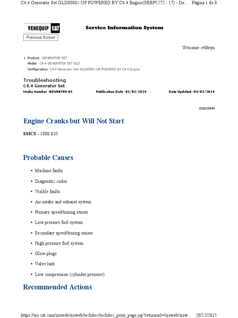 Troubleshooting c4.4 | PDF | Troubleshooting | Cylinder (Engine)