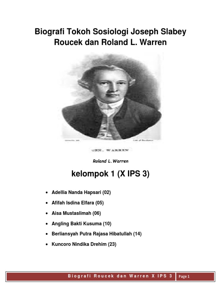 Biografi Roucek and Warren Kelompok 5 | PDF