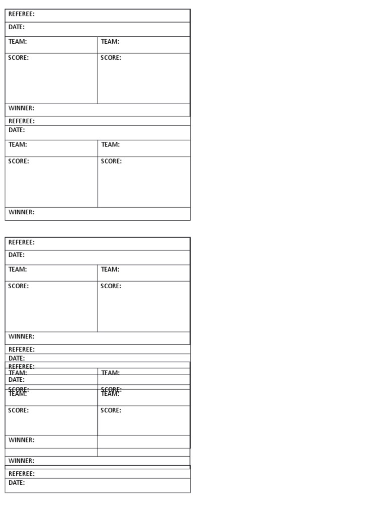 Borang Markah Futsal N Bola Jaring | PDF