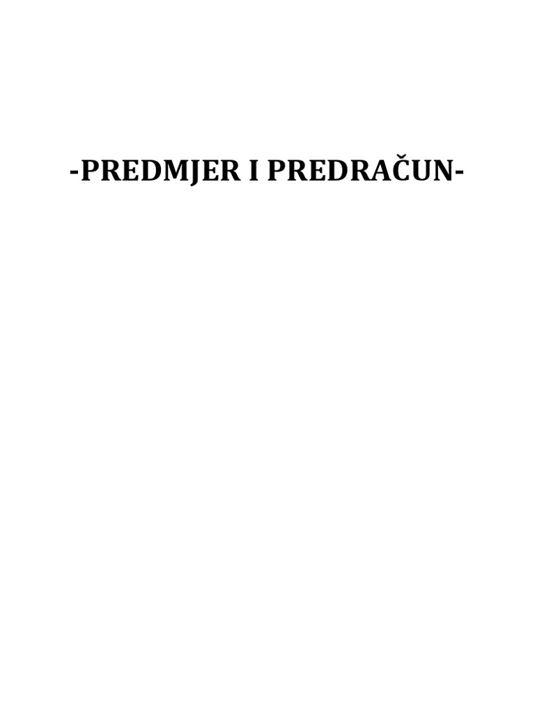 Predmjer I Predračun (Strucni Rad) | PDF