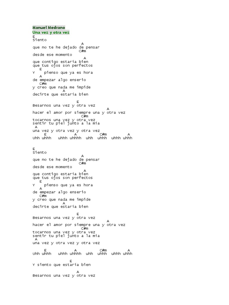 Manuel Medrano Una y Otra Vez | PDF