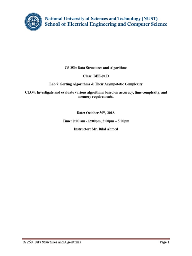 CS 250: Data Structures and Algorithms | PDF | Time Complexity | Algorithms
