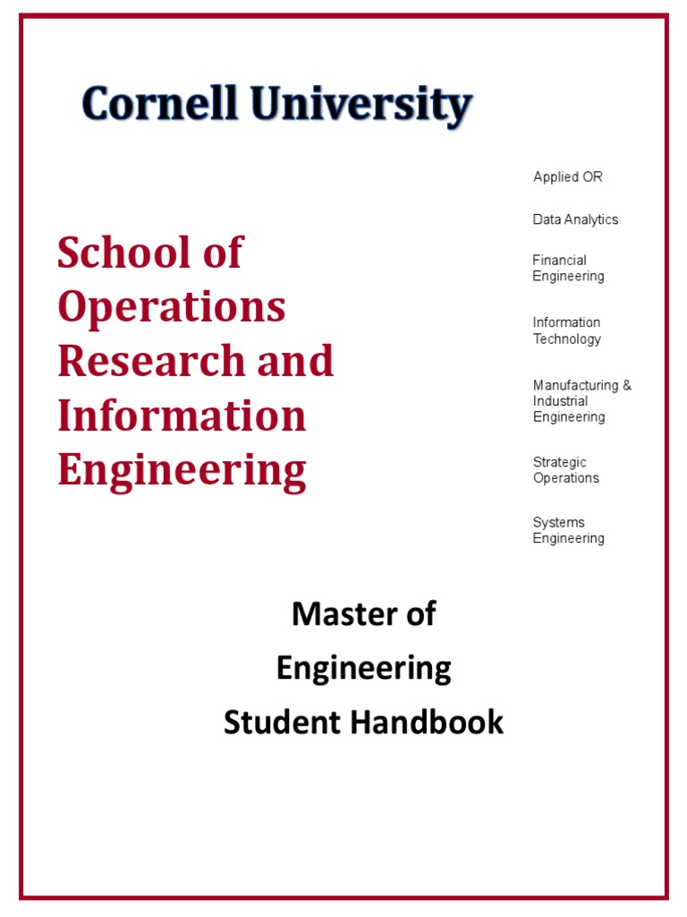 2017june ORIE MEng Handbook | PDF | Course Credit | Undergraduate Education