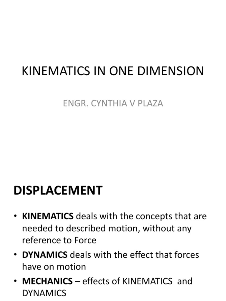 Kinematics in One Dimension | Acceleration | Kinematics | Free 30-day ...
