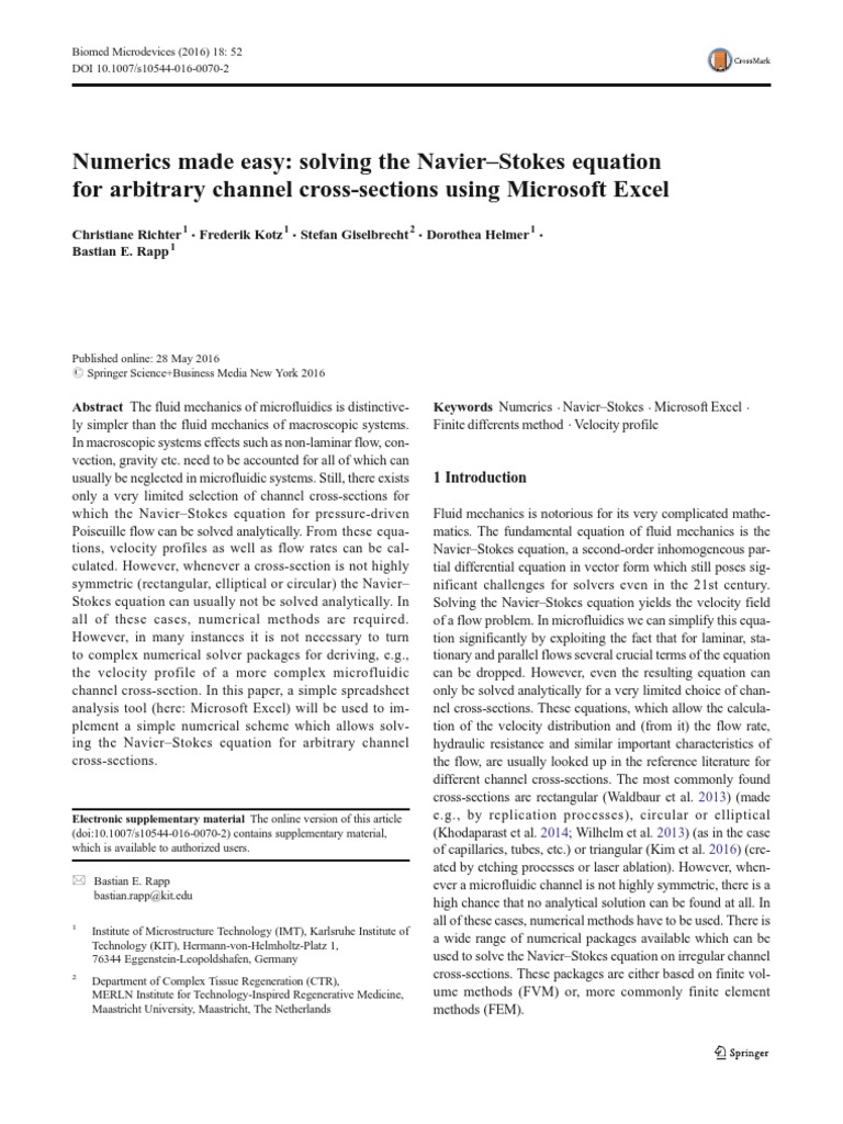 Numerics Made Easy | PDF | Fluid Mechanics | Navier–Stokes Equations