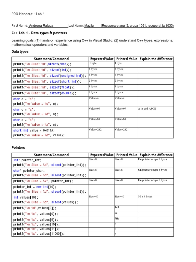 POO Handout - Lab 1 | PDF | Computer Engineering | Notation POO Handout - Lab 1 | PDF | Computer Engineering | Notation