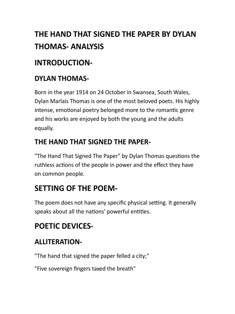 Dylan Thomas | PDF | Poetry