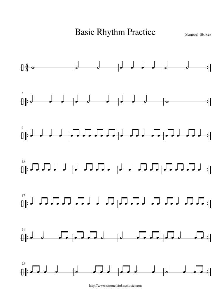 4-4 Basic Rhythm Practice - MUS PDF | PDF