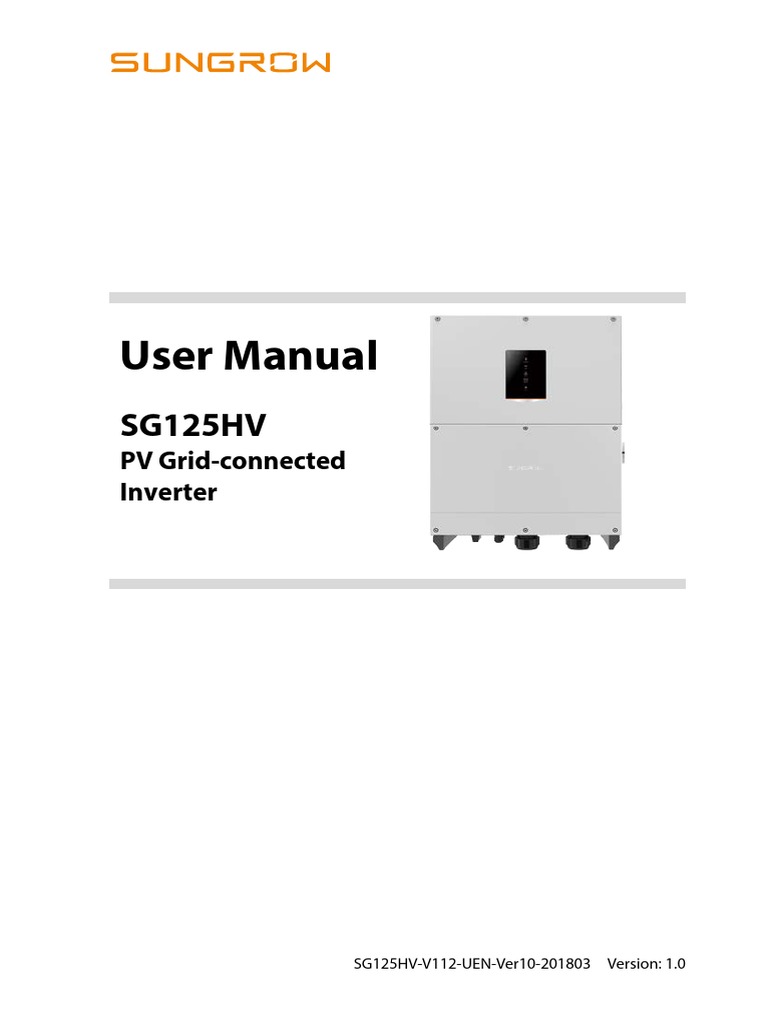 Manual Inversor 125kv Sungrow | PDF | Power Inverter | Photovoltaic System