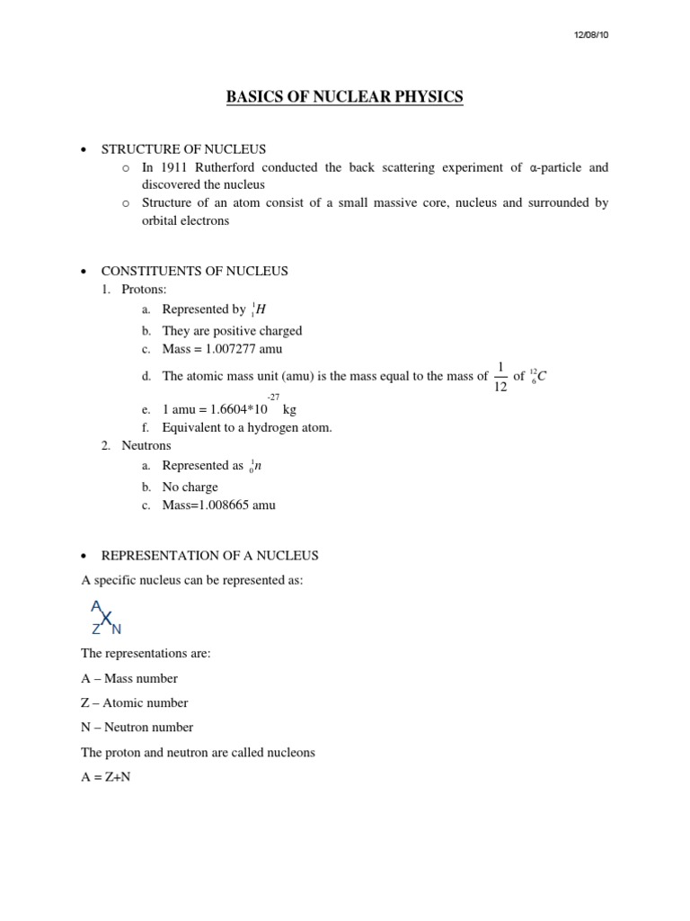 Basics of Nuclear Physics Guide | PDF