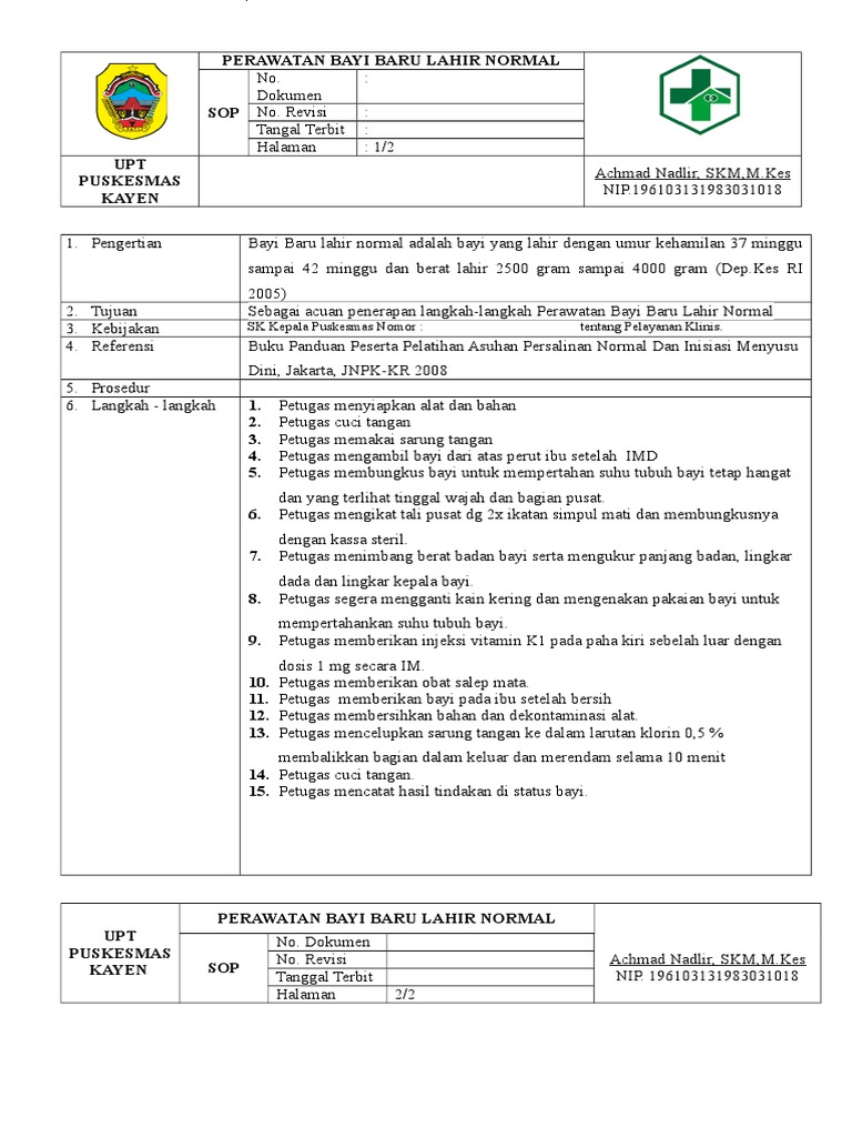 SOP Perawatan BBL | PDF