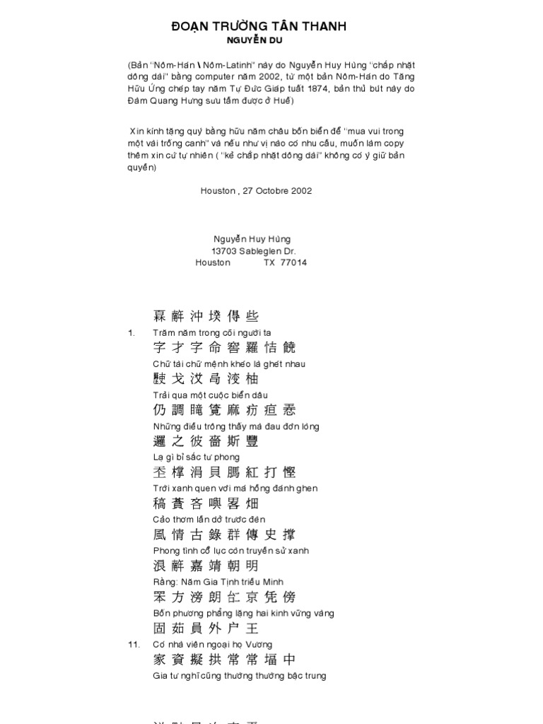 Truyện Kiều Chữ Nôm Và Chữ Quốc Ngữ Pdf