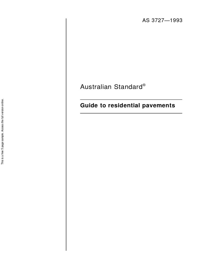 Australian Standard: Guide To Residential Pavements | PDF | Road ...