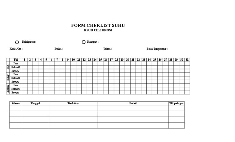 Form Suhu Ruangan | PDF