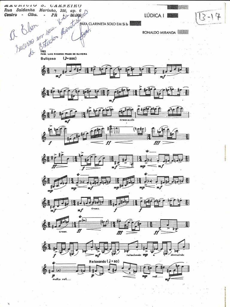 Ronaldo Miranda - para Clarinete Solo em Sib | PDF
