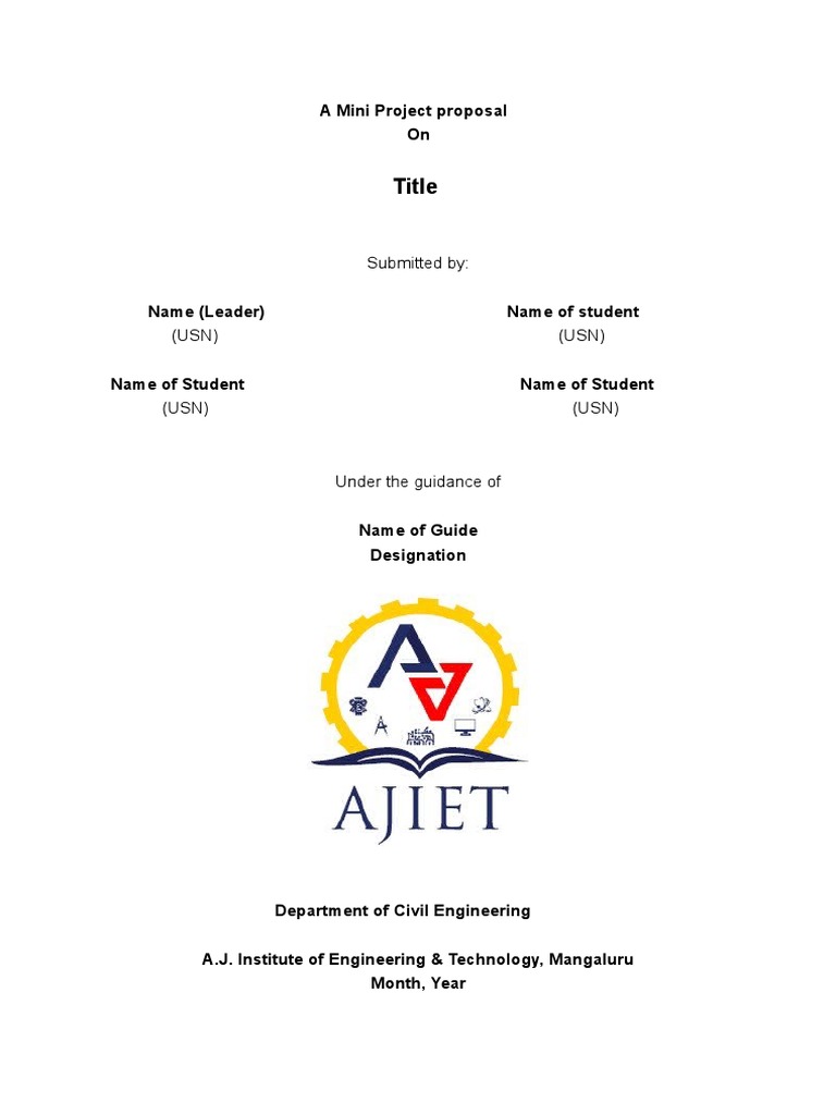Mini Project - Proposal - Format | PDF | Times New Roman
