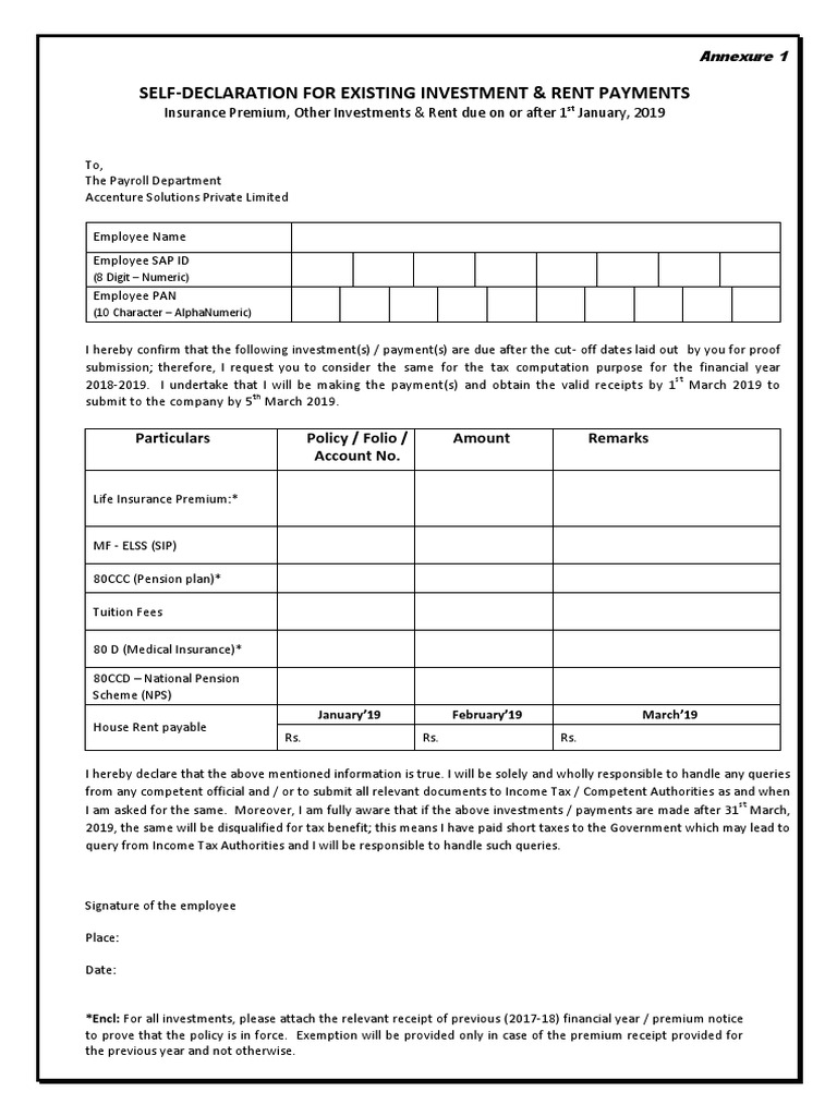 Self Declaration For Future Proof | PDF